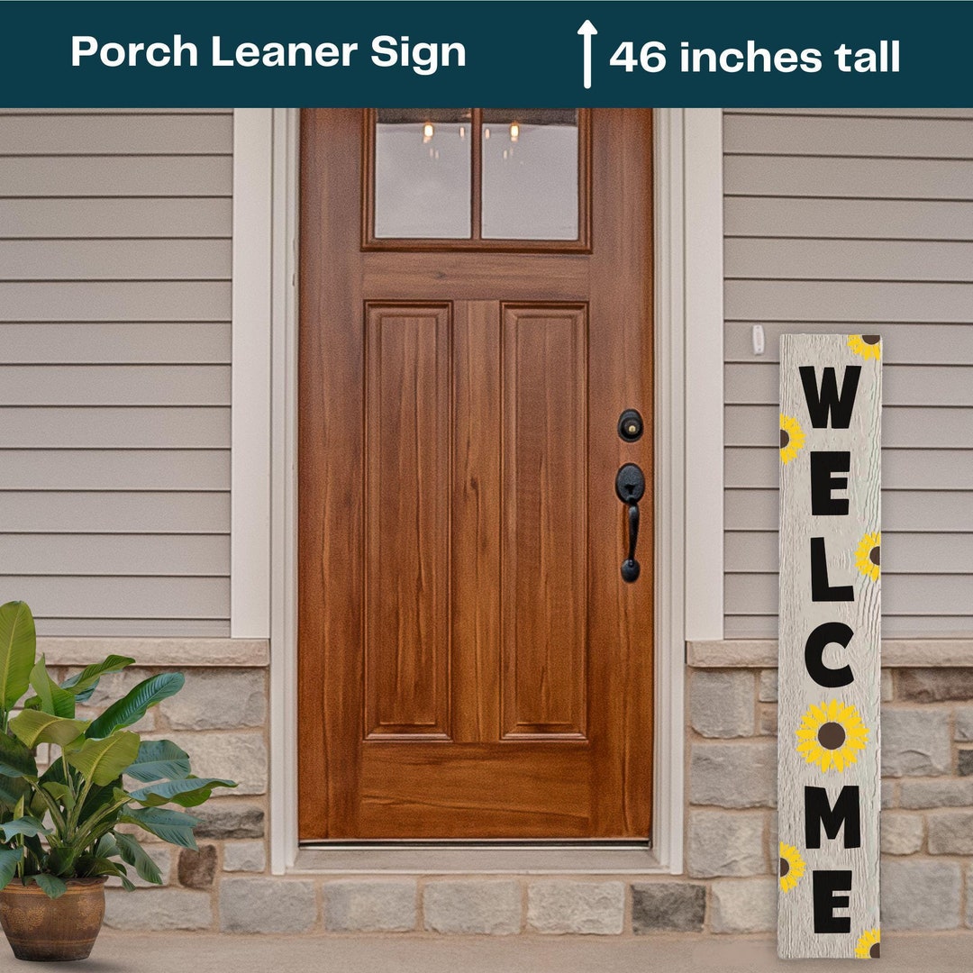 Tall Porch Sign Sunflowers, Front Porch Welcome Sign, Fall Sign, Porch ...