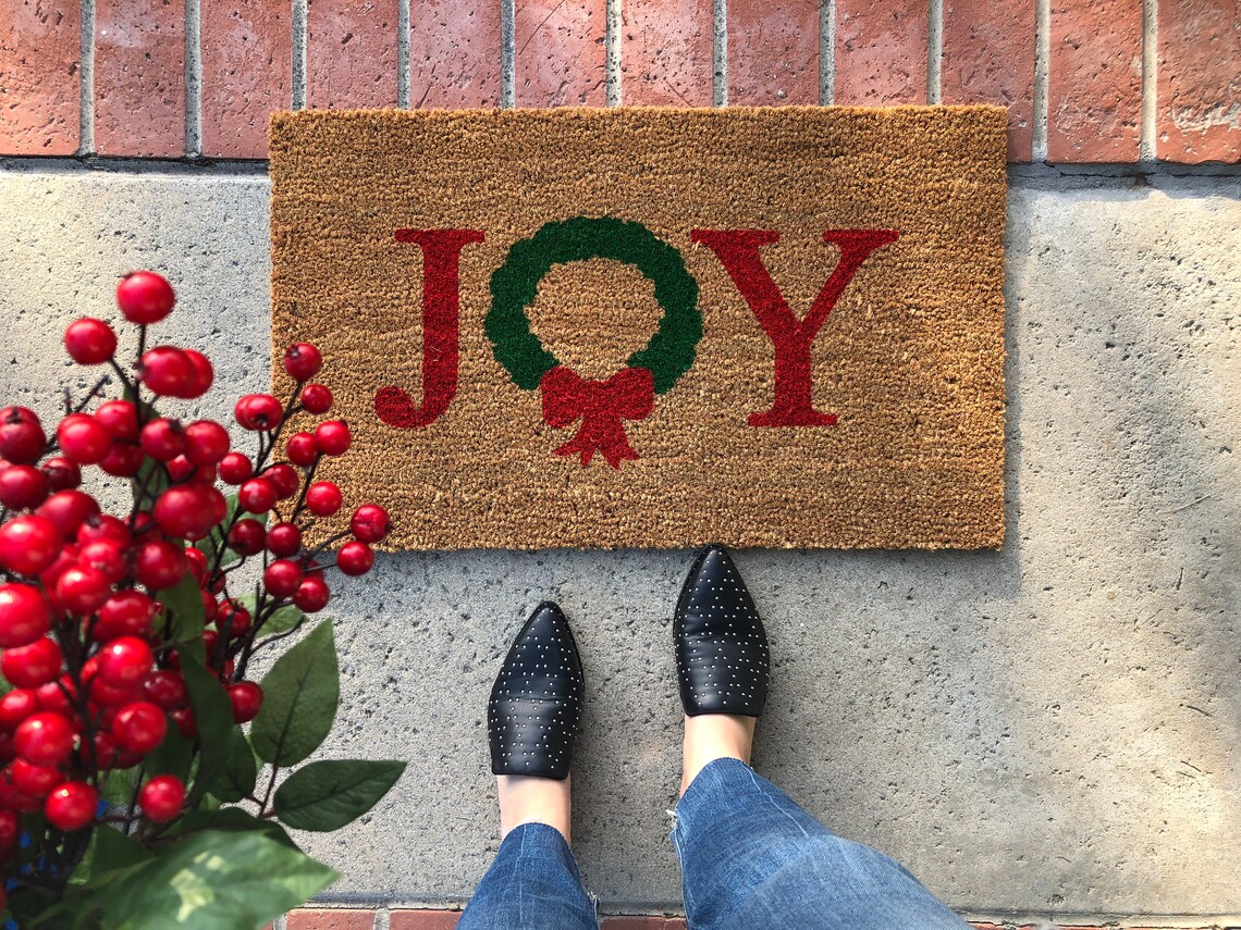Holiday Doormat Rustic Holiday Decor Double Doormat Outdoor - Etsy