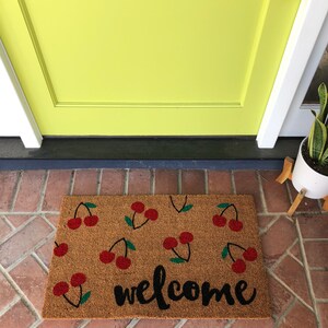 Cherry Doormat, Cherry Decor for Porch, Front Door Mat, Housewarming ...