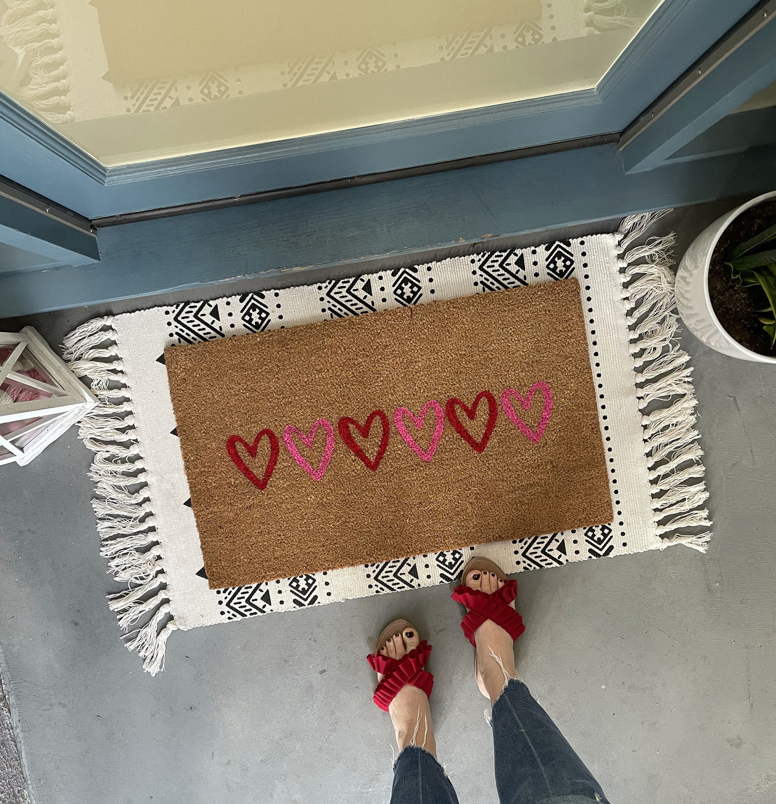 Valentine's Heart Decor, Heart Doormat, Outdoor Doormat, Gift for New ...