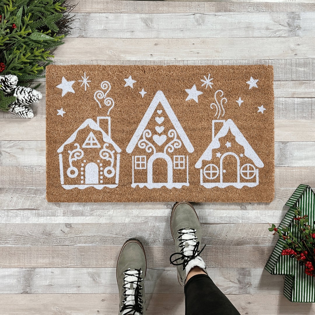 Gingerbread House Doormat, Holiday Doormat Farmhouse, Christmas Doormat ...
