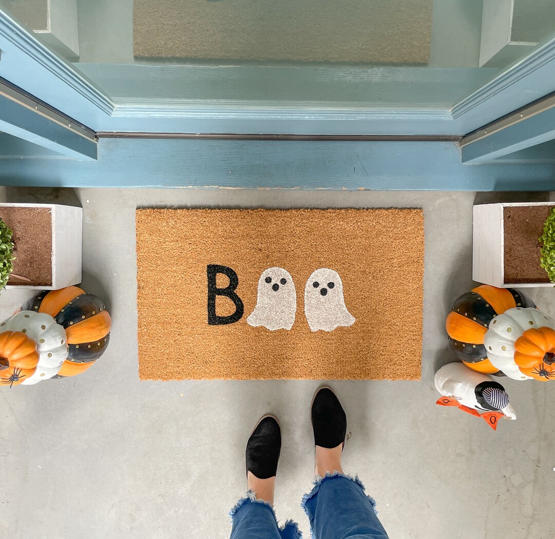 Halloween Doormat Ghost Doormat Ghost Decor for Porch - Etsy