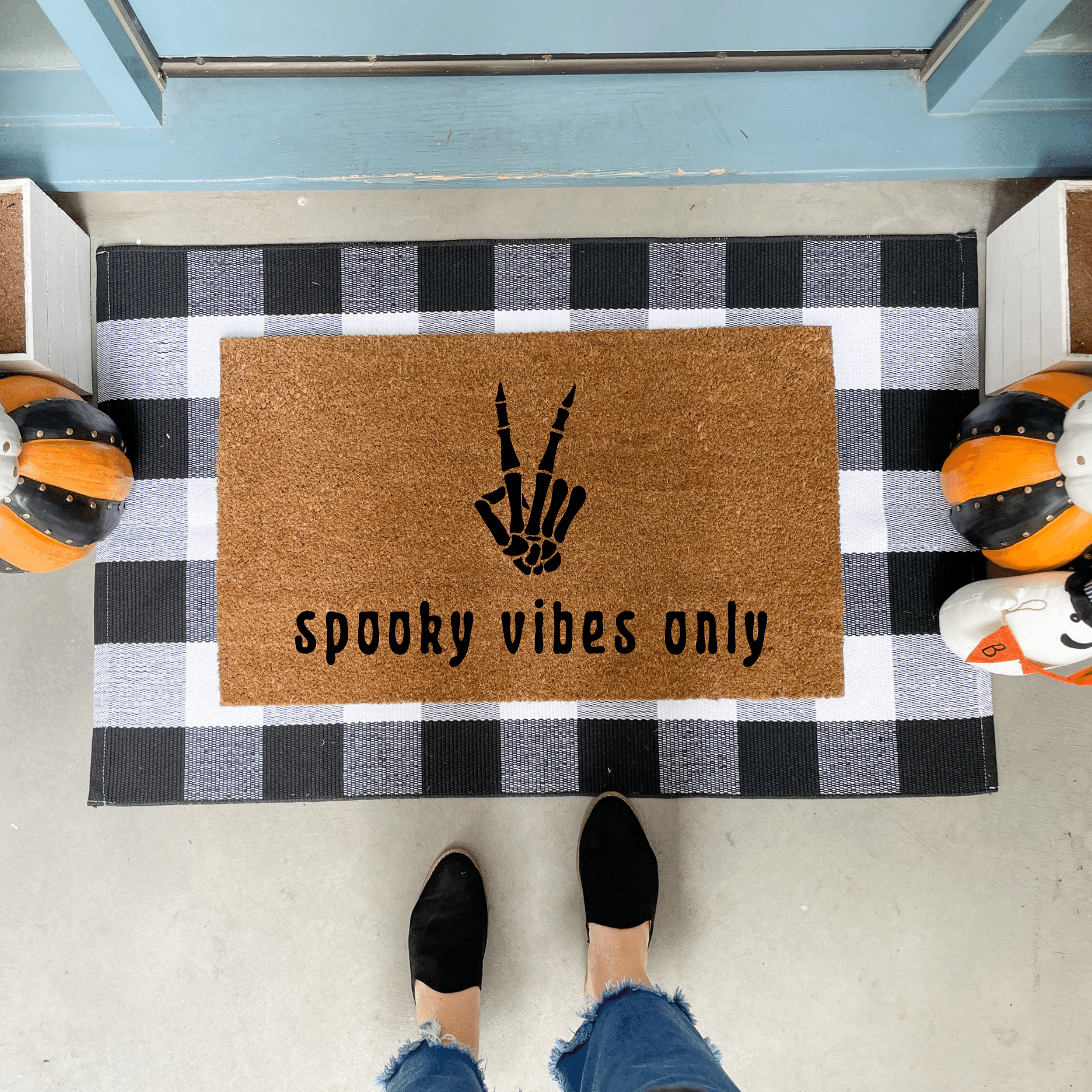 Halloween Doormat Spooky Season Skeleton Doormat Scary - Etsy