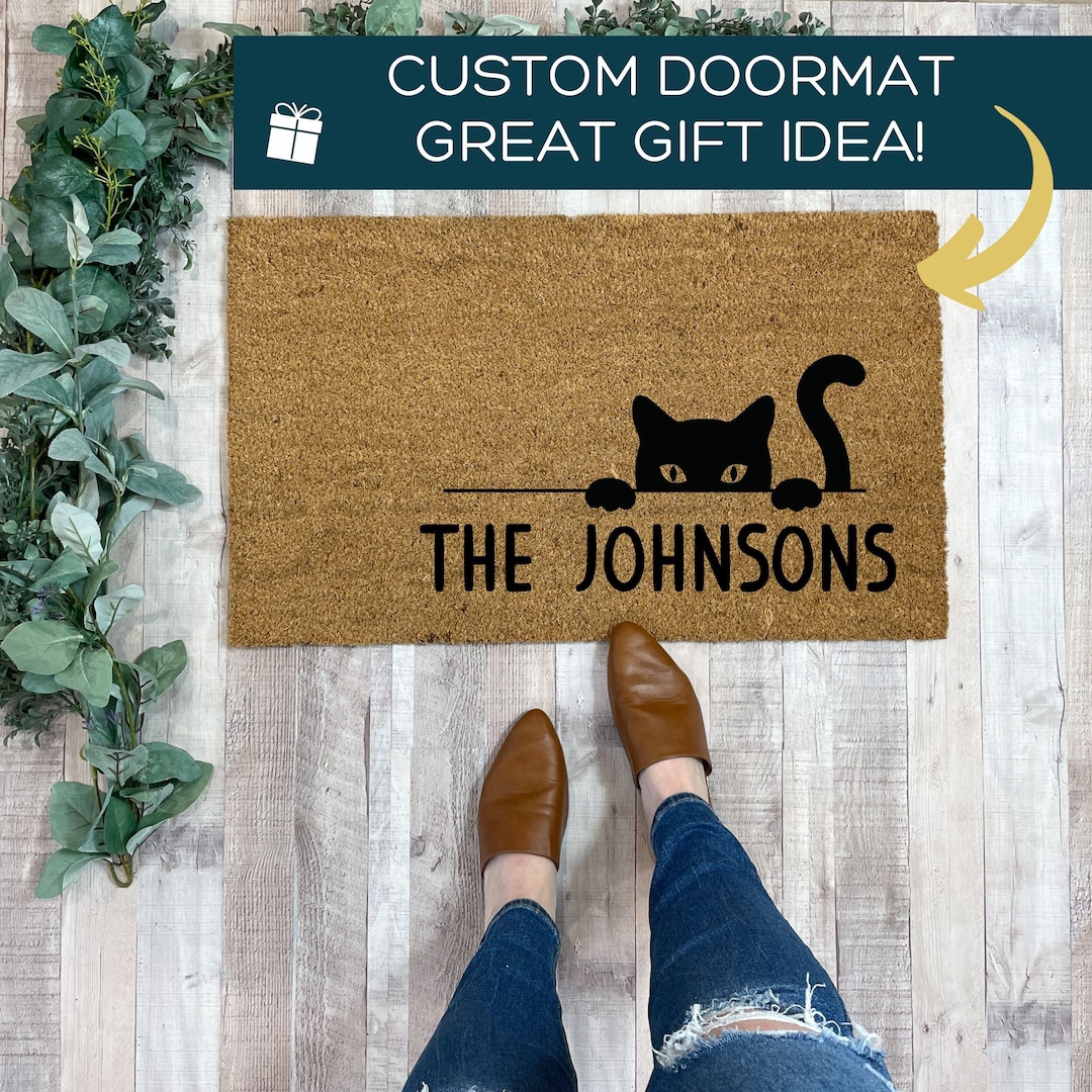 Cat Doormat Personalized, Custom Cat Door Mat, Personalized Cat Gift ...