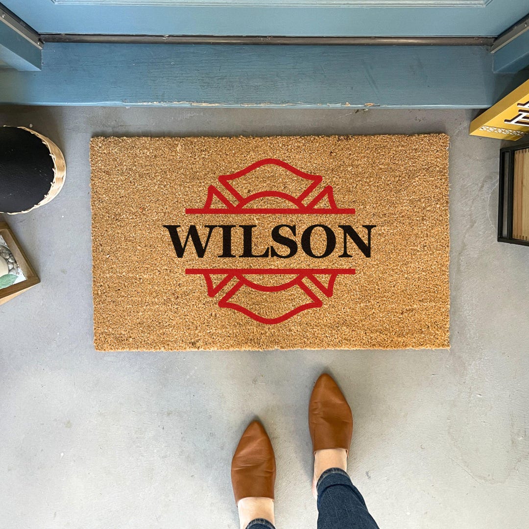 Personalized Firefighter Gift, Custom Doormat, Maltese Cross Gift ...