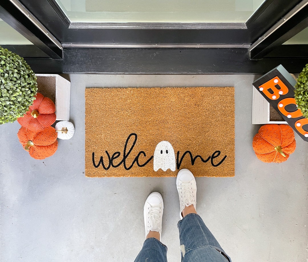 Halloween Doormat, Double Doormat, Ghost Welcome Mat, Halloween Decor ...