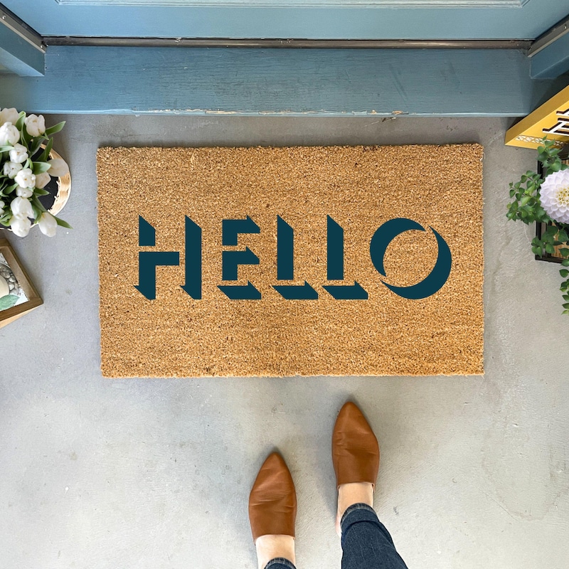 Hello Doormat - Etsy