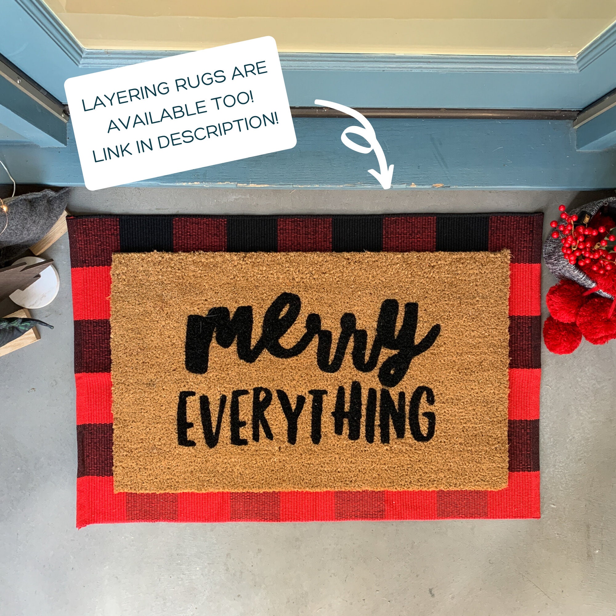 Merry Everything Holiday Doormat Christmas Doormat Funny | Etsy