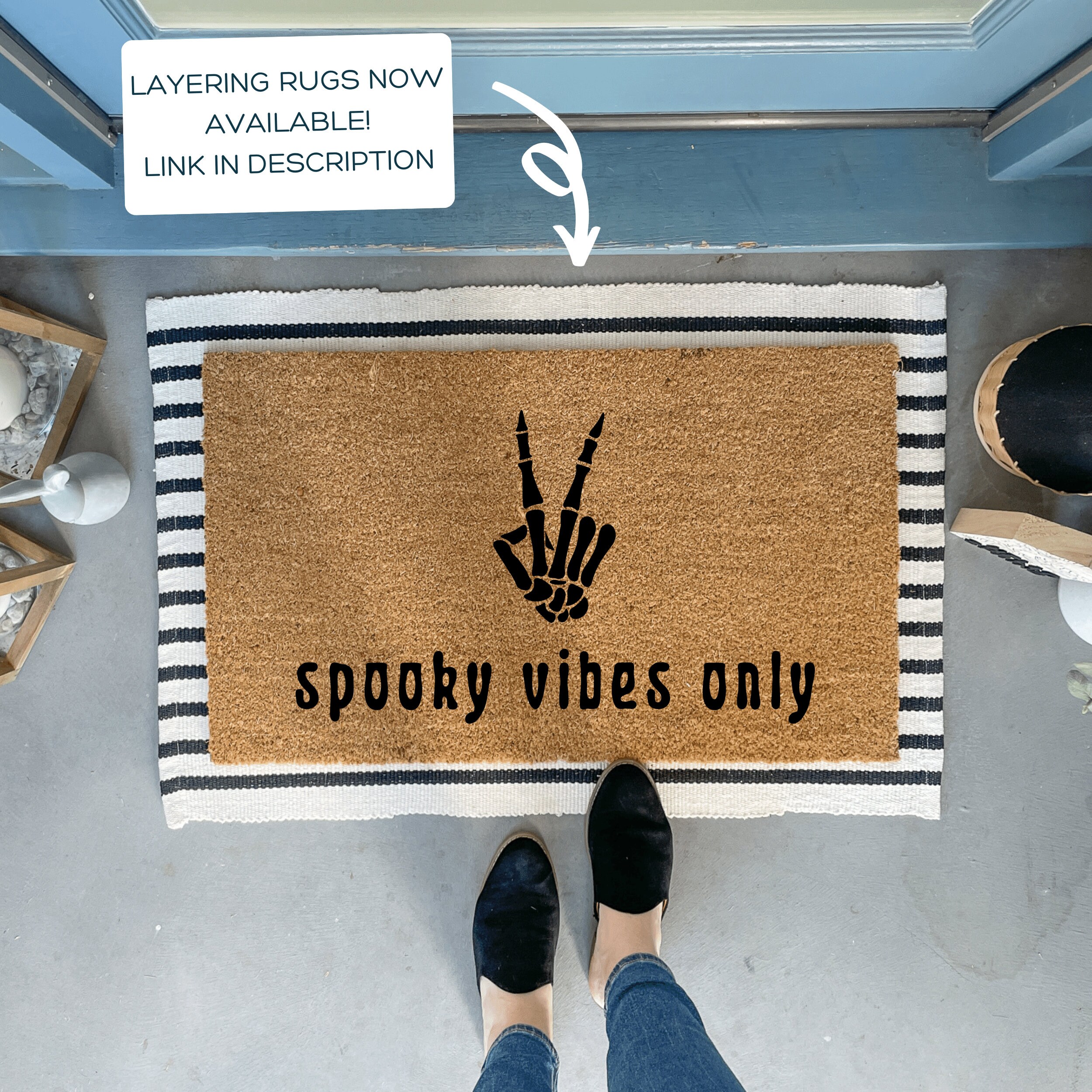 Halloween Doormat Spooky Season Skeleton Doormat Scary - Etsy