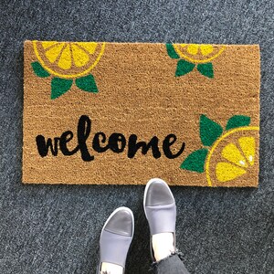 Lemon Doormat, Lemon Decor, Spring Doormat Outdoor, Summer Doormat ...