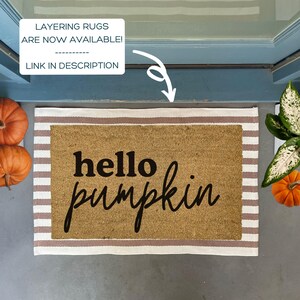 Hello Pumpkin Doormat, Fall Porch Decor, Thanksgiving Doormat, Fall ...