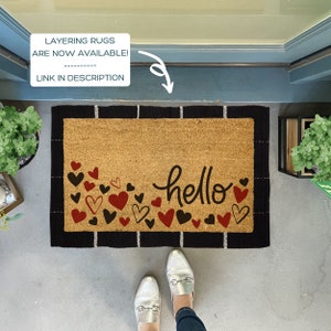 Valentines Doormat, Valentine's Front Porch Decor, Heart Doormat ...