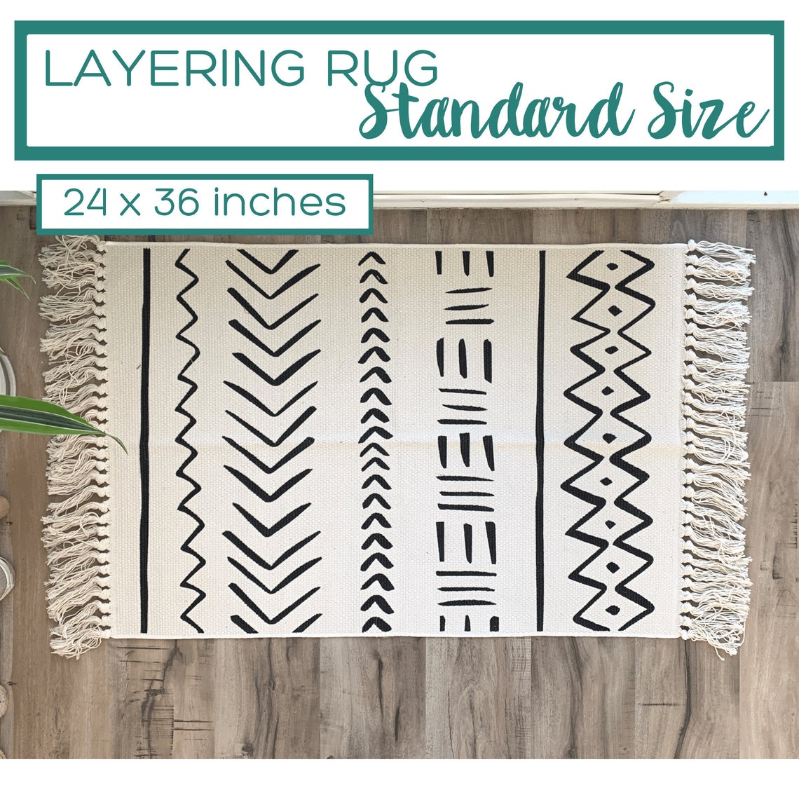 Boho Area Rug / Black and White Pattern Area Rug / Doormat - Etsy