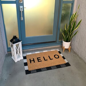Modern Doormat, Hello Door Mat, Mid-century Decor, Cute Doormat, Coir ...