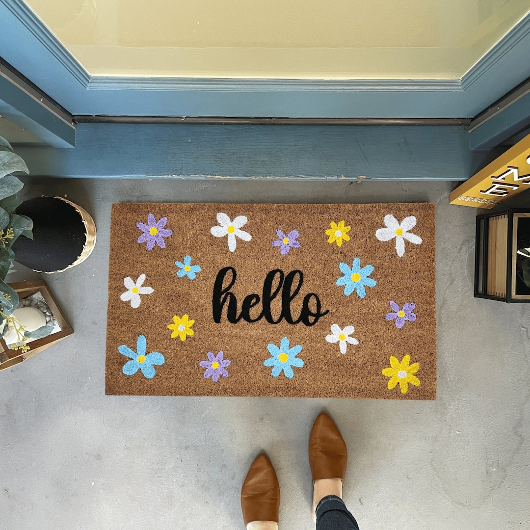 Flower Doormat, Colorful Door Mat Outdoor, Daisy Doormat, Floral ...