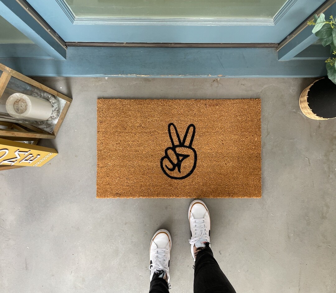 Peace Sign Doormat, Gift for Dad, Funny Doormat, Dad Christmas Gift ...