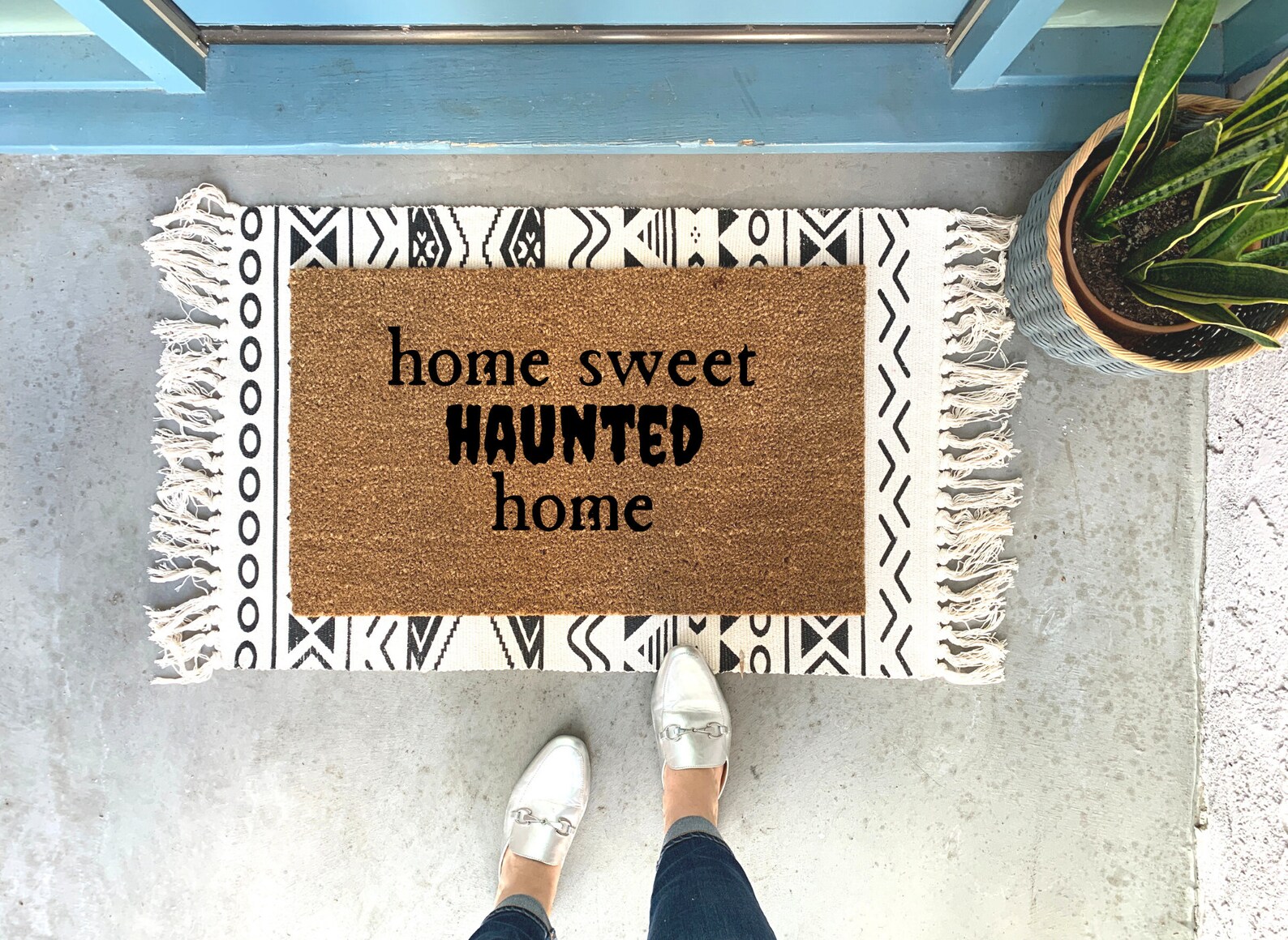 Halloween Door Mat, Halloween Porch Decor, Scary Doormat Outdoor, Home ...