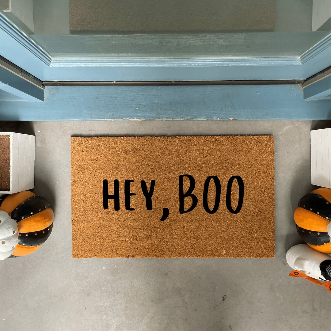 Halloween Doormat, boo Doormat, Welcome mat for porch, Fall Door Mat ...