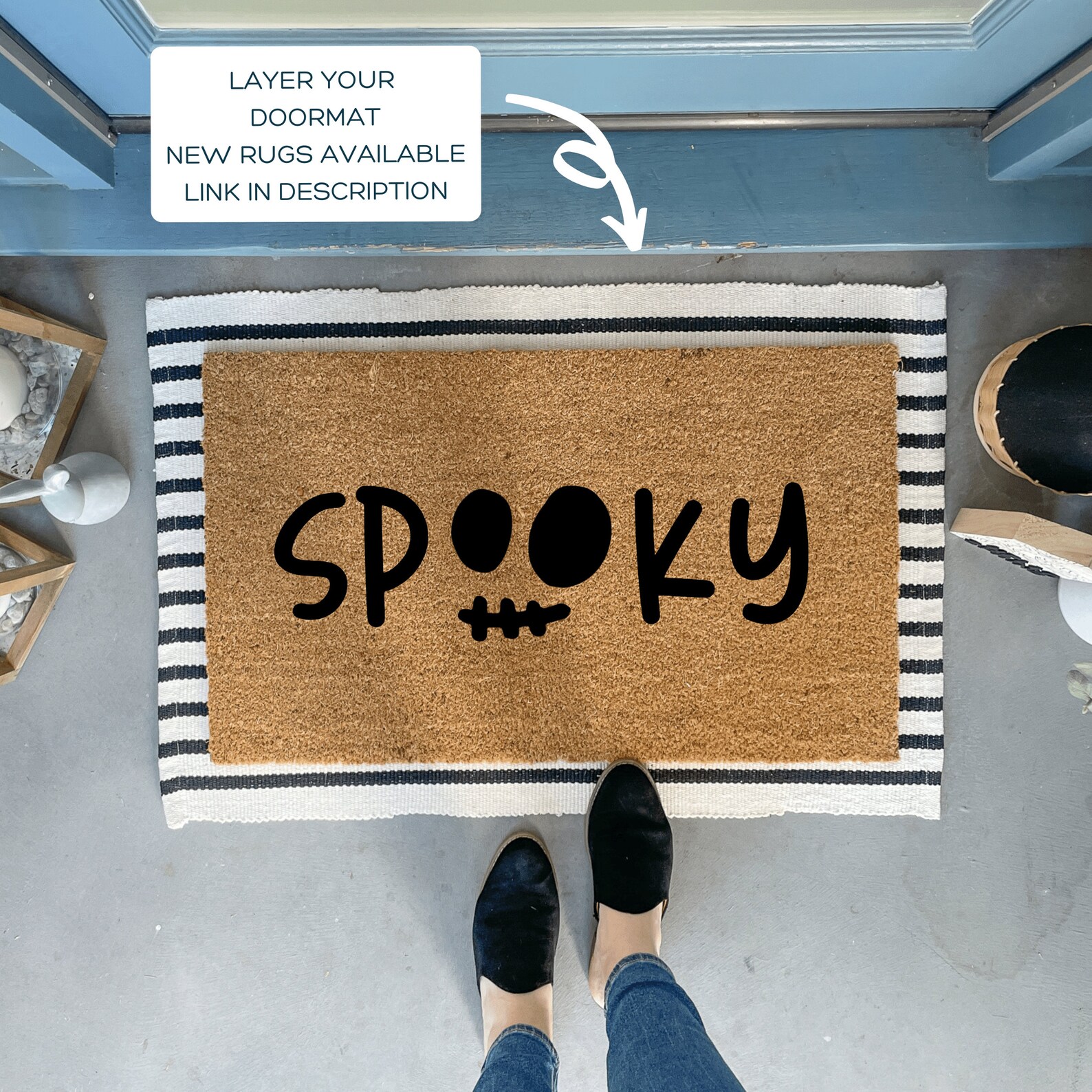 Halloween Doormat Spooky Season Ghost Doormat Scary Decor - Etsy