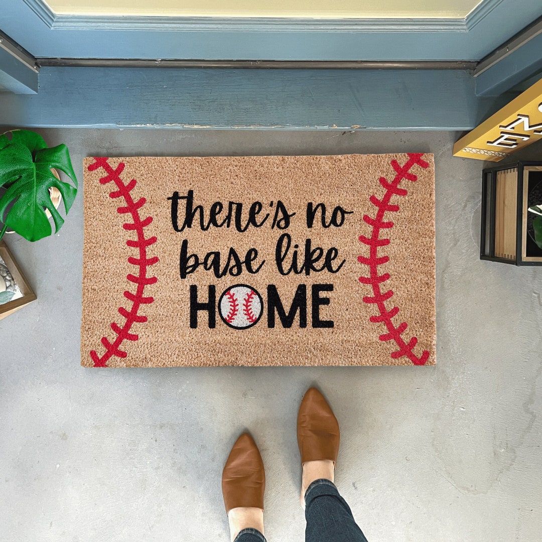 Baseball Doormat, Baseball Coach Gift, No Base Like Home, Spring ...