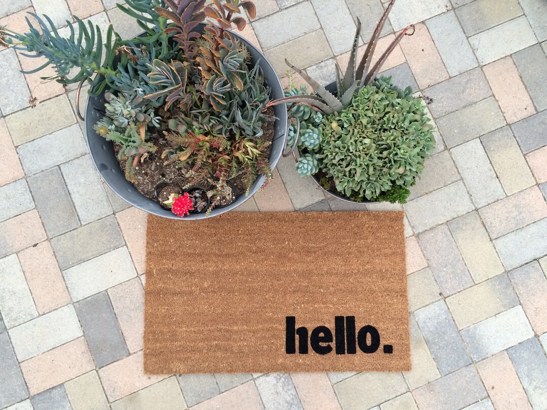 Hello Welcome Mat, Modern Doormat for Porch, Housewarming Gift ...