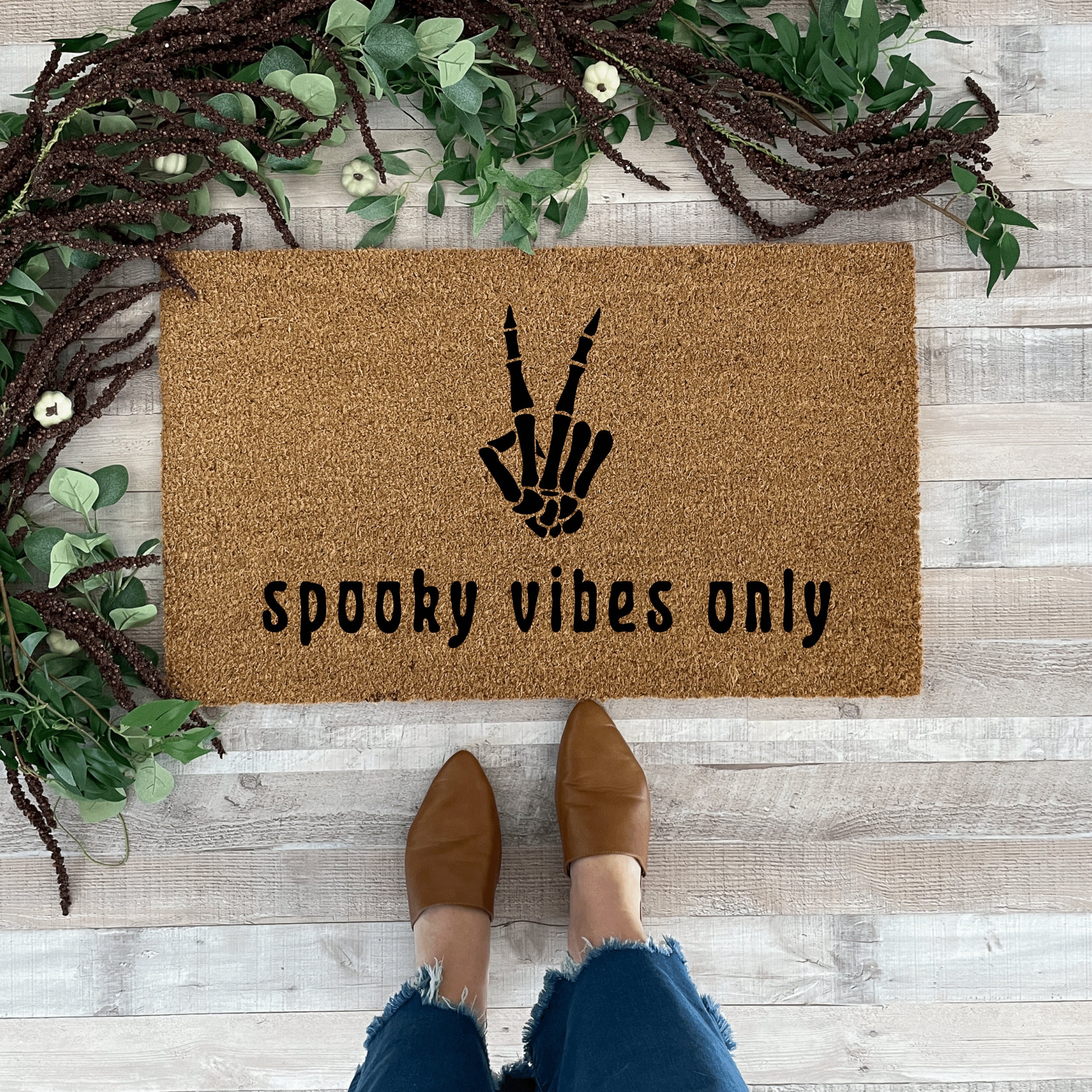 Halloween Doormat Spooky Season Skeleton Doormat Scary - Etsy