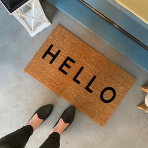 Modern Doormat Hello Door Mat Mid-century Decor Cute - Etsy