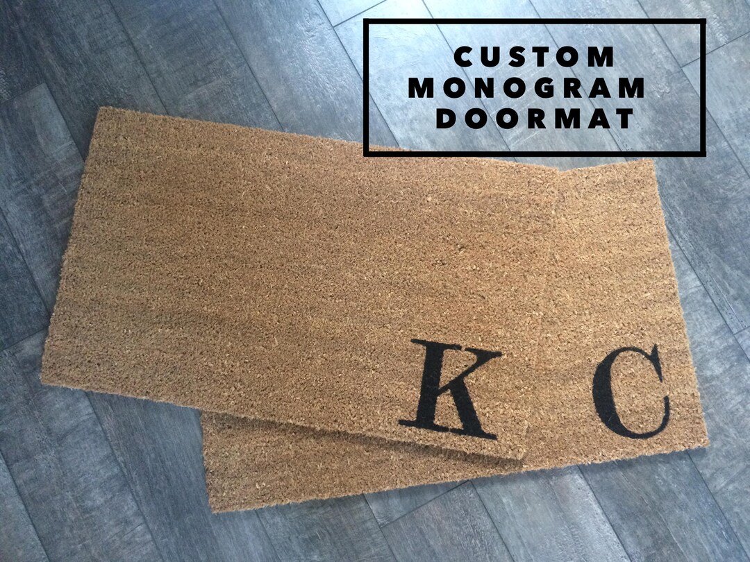 Monogram Doormat, Custom Welcome Mat, Initial Doormat, Last Name ...