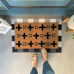 Boho Door Mat, Modern Welcome Mat, Summer Doormat, Boho Porch Decor ...