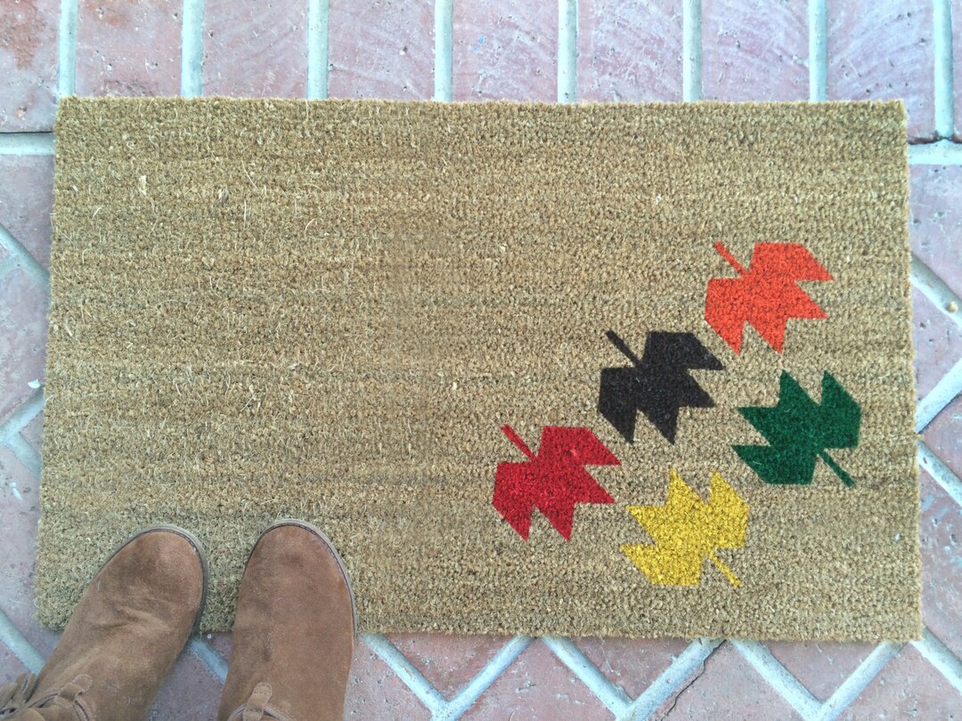 Fall Doormat, Modern Door Mat, Housewarming Gift, Fall Leaf Decor ...
