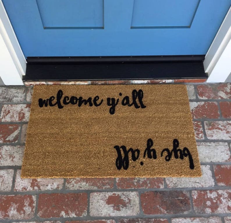 Hello Goodbye Doormat Welcome Y'all Mat Funny Doormat - Etsy
