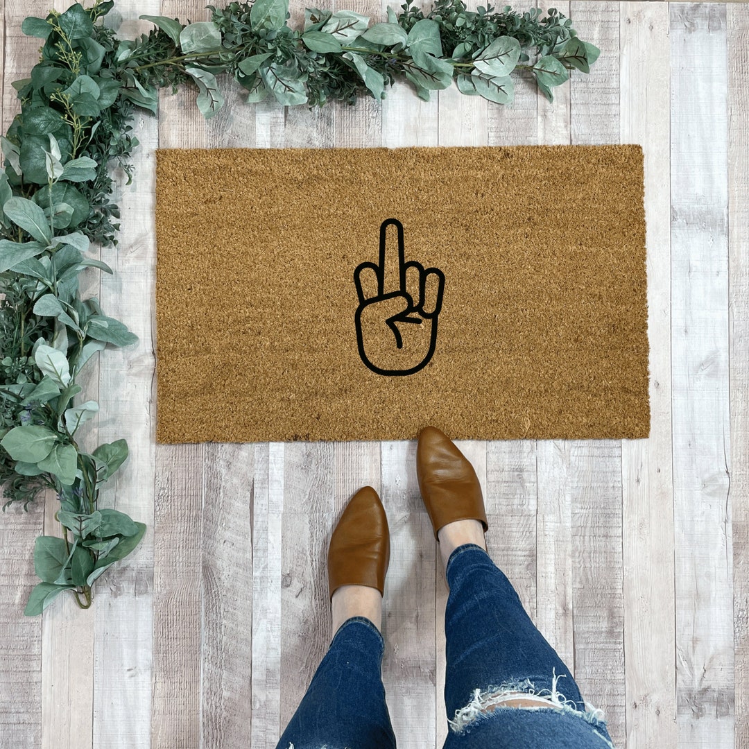 Middle Finger Doormat, Funny Doormat, Rude Door Mat, Funny Housewarming ...