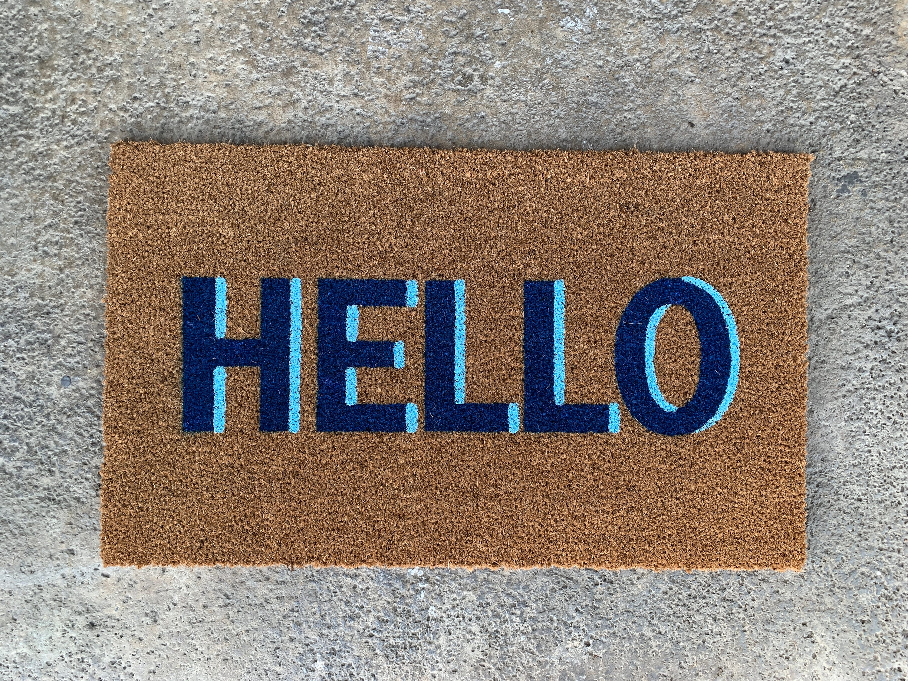 Modern Hello Shadow Doormat / Funny Doormat / Front Door Mat / | Etsy