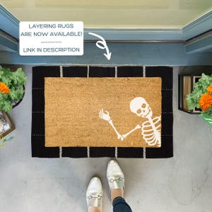 Halloween Doormat Skeleton, Skeleton Welcome Mat, Halloween Decor ...
