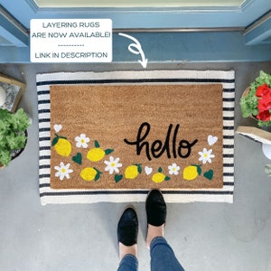 Lemon Doormat Outdoor Welcome Mat, Flower Door Mat, Housewarming Gift ...
