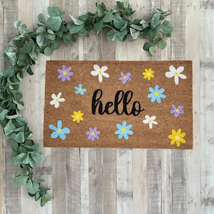 Flower Doormat, Colorful Door Mat Outdoor, Daisy Doormat, Floral ...