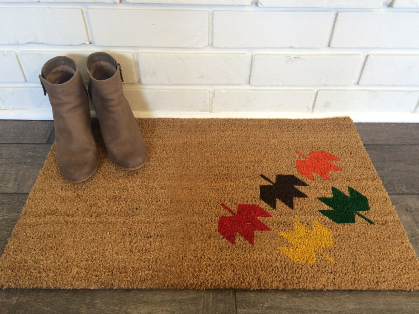Fall Doormat Modern Door Mat Housewarming Gift Fall Leaf - Etsy