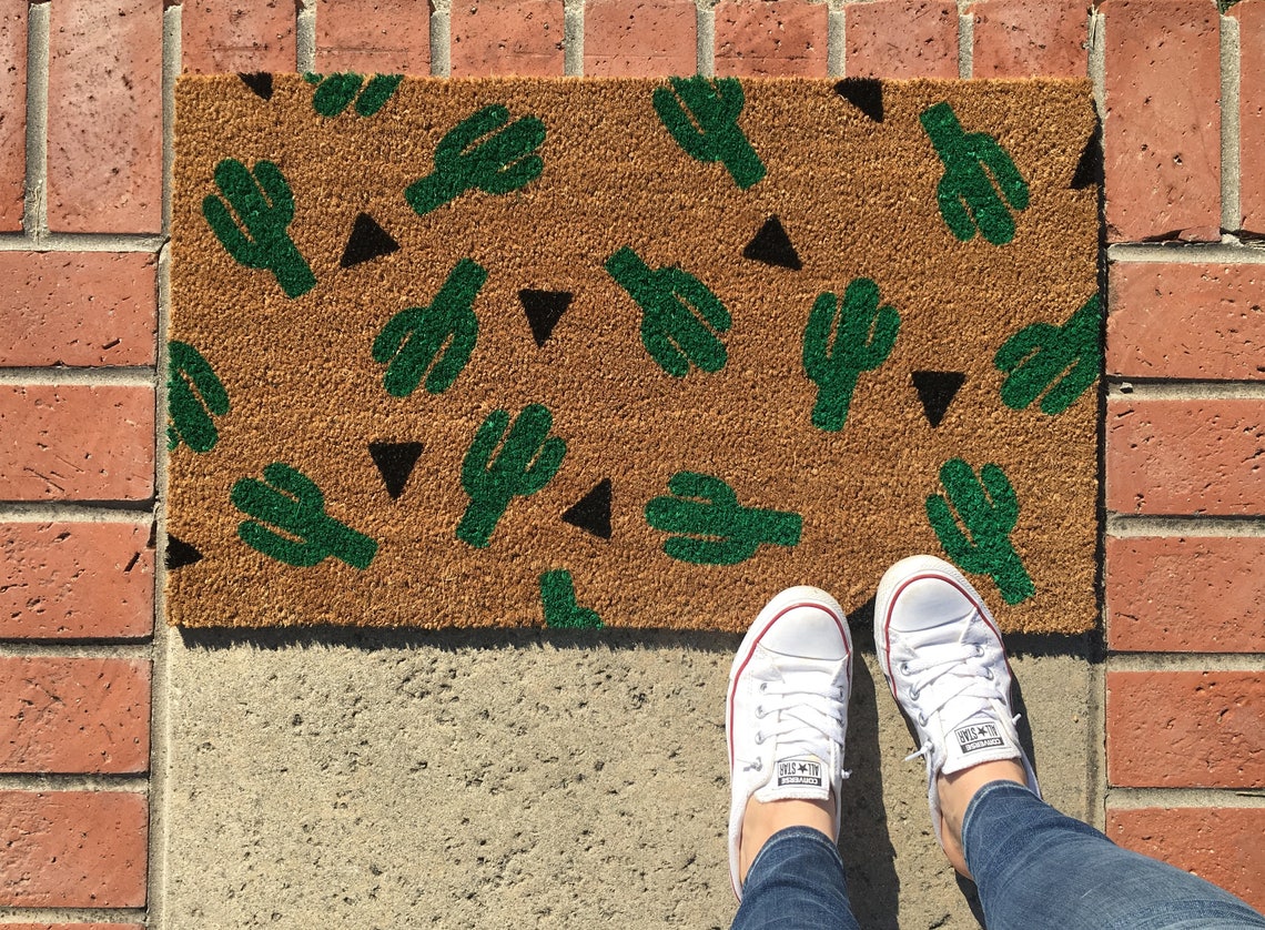 Cactus Door Mat Cute Welcome Mat for Front Porch Trendy Home - Etsy