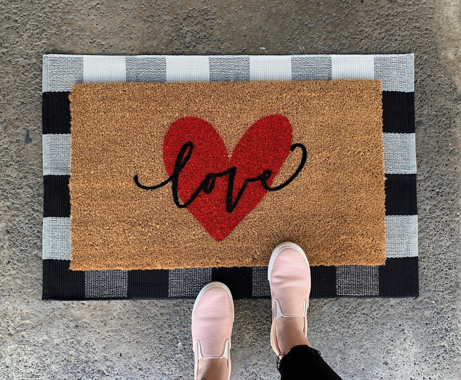 Valentine's Welcome Mat Spring Door Mat Heart Decor - Etsy