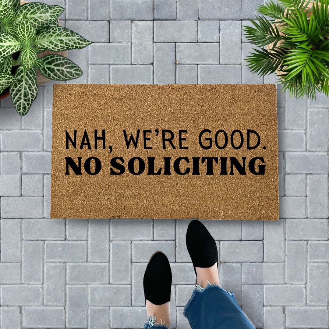 No Soliciting Doormat Funny, New Home Gift, Rude Doormat, No Soliciting ...