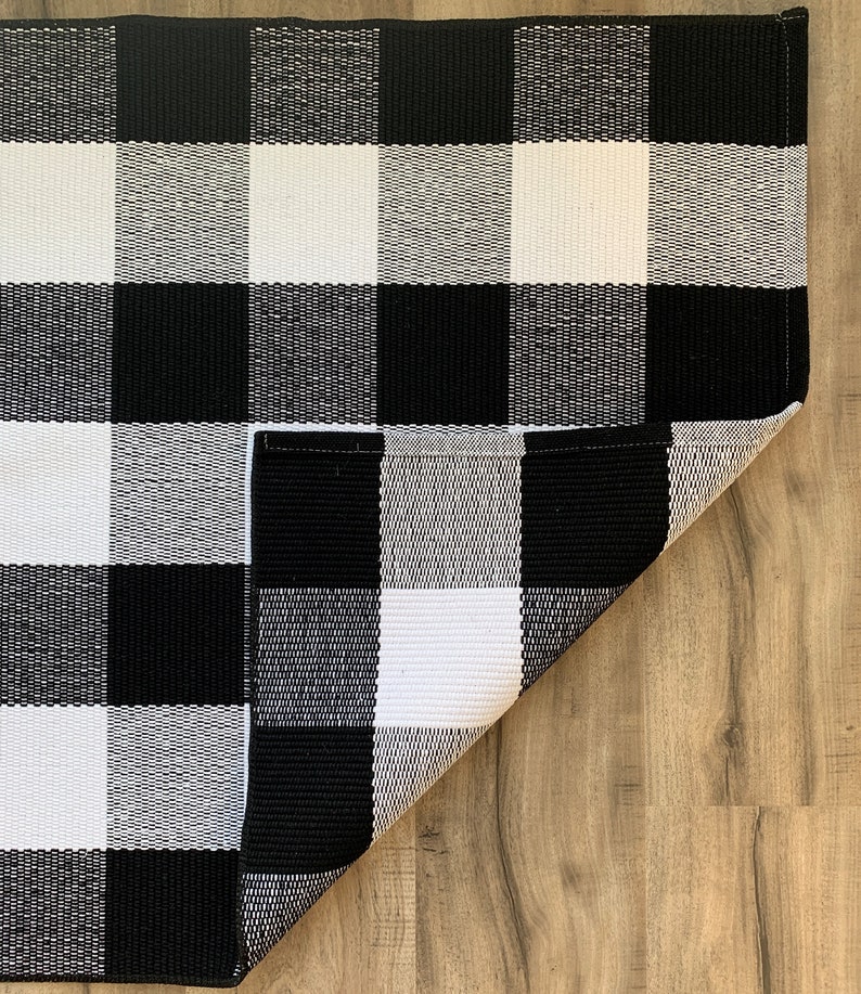 Oversized Buffalo Check Entry Rug / Doormat Layering Rug / | Etsy