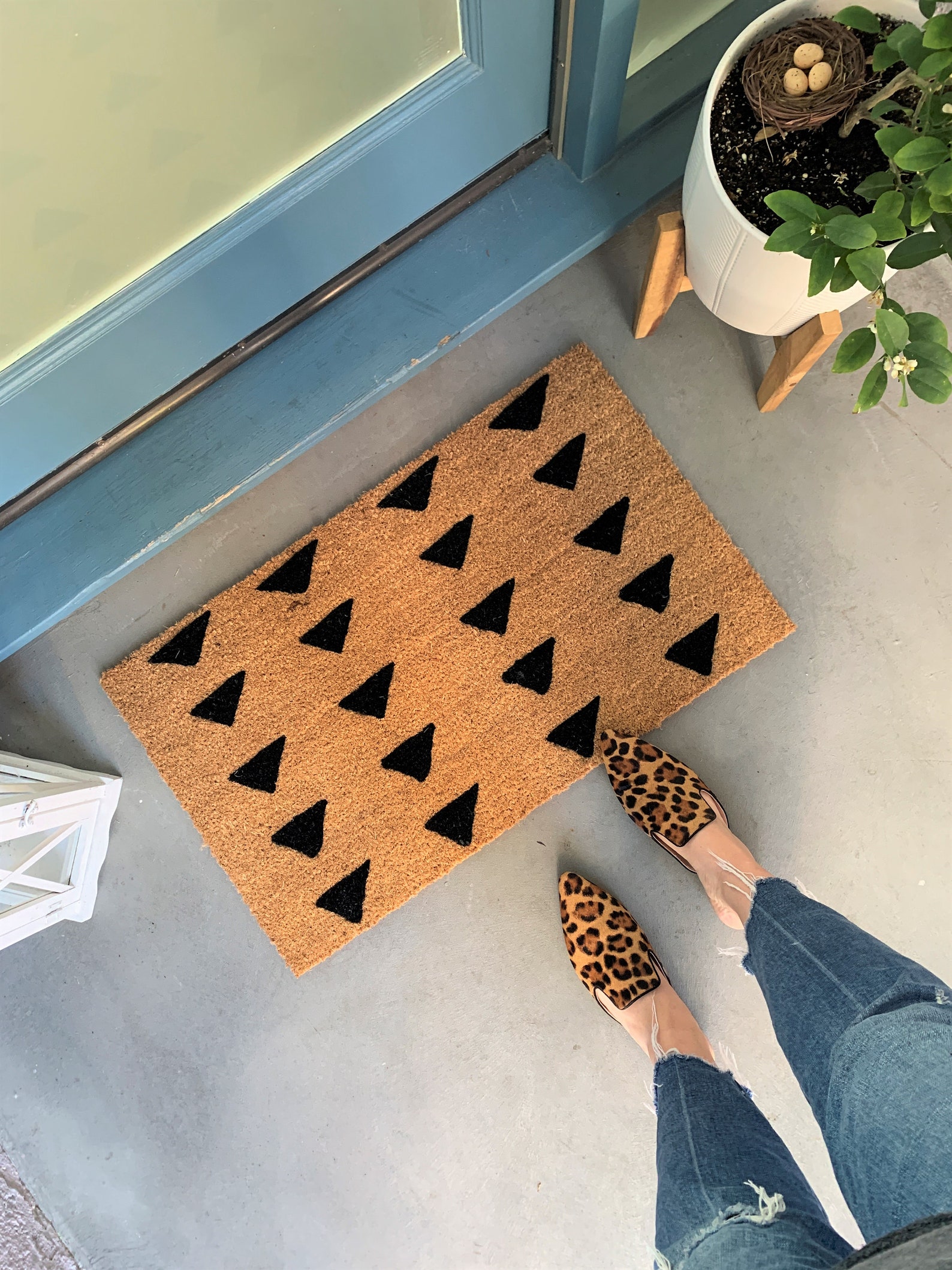 Mudcloth Triangle Door Mat /pattern Doormat / Abstract Shapes - Etsy
