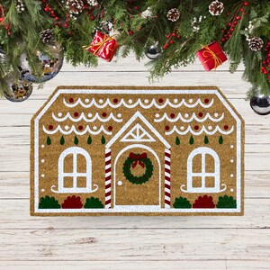 Gingerbread House Doormat, Christmas Doormat, Gingerbread House Decor ...