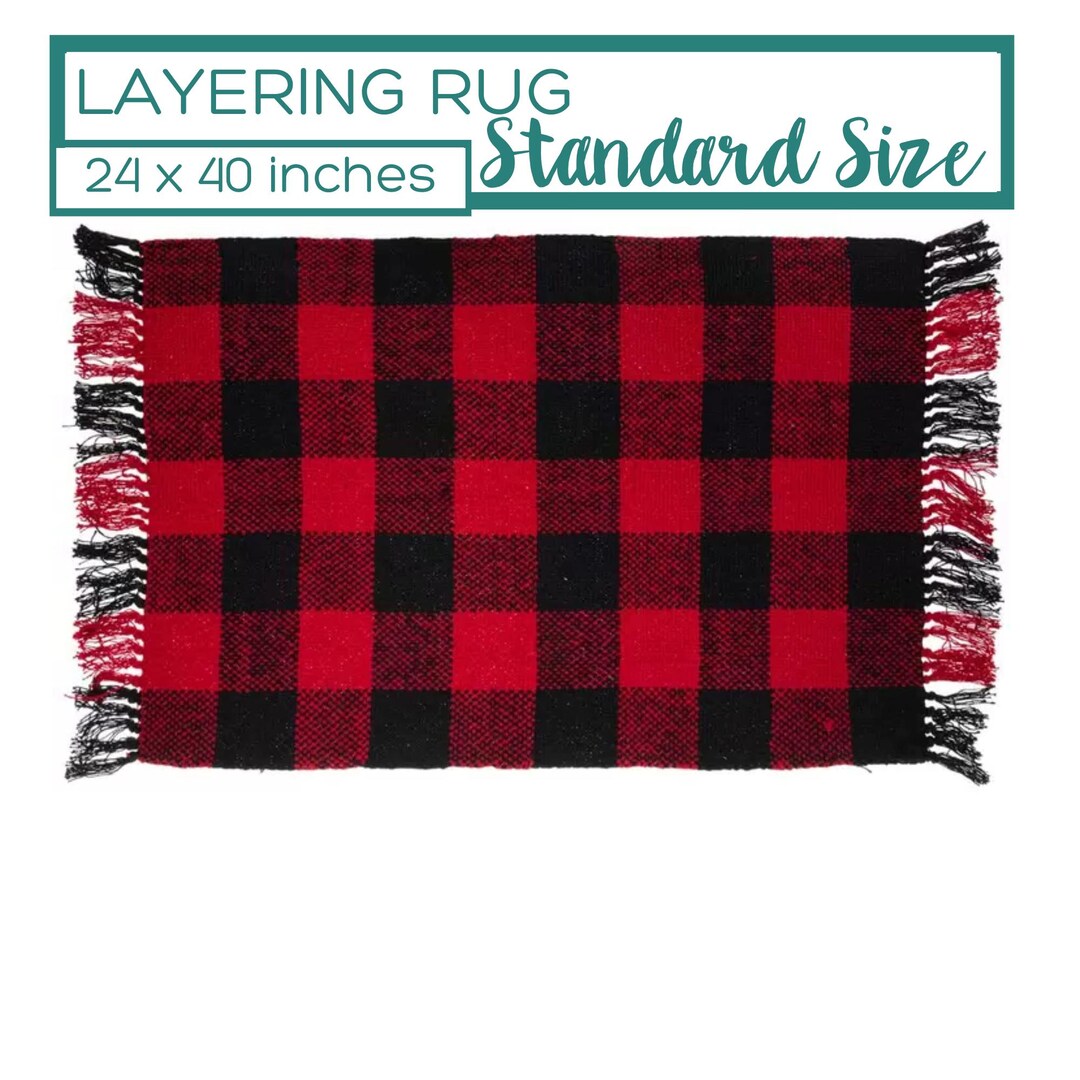Red and Black Buffalo Check Rug, Red Plaid Rug, Rug for Under Doormat ...
