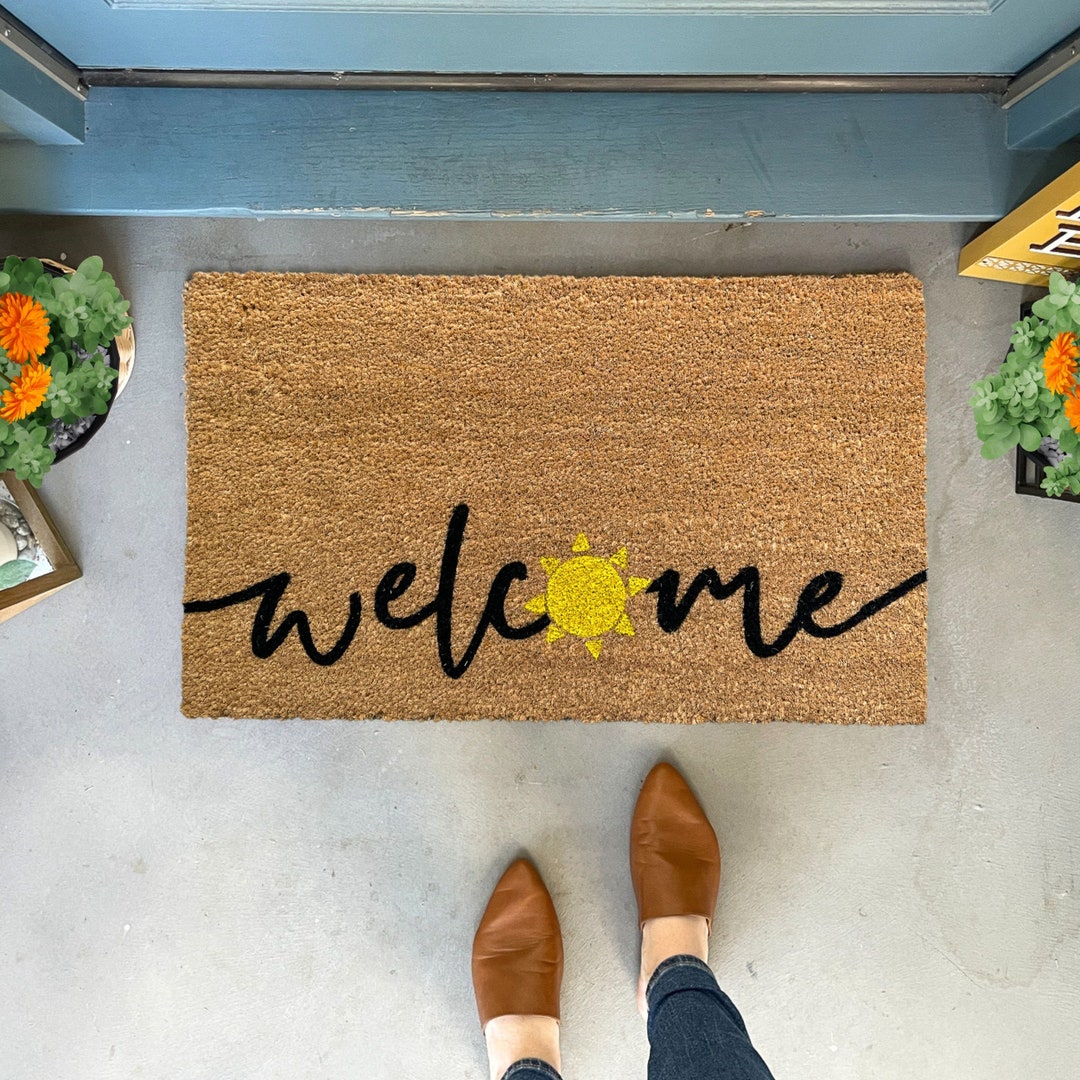 Sunshine Door Mat, Cute Welcome Mat for Front Porch, Summer Decor for ...