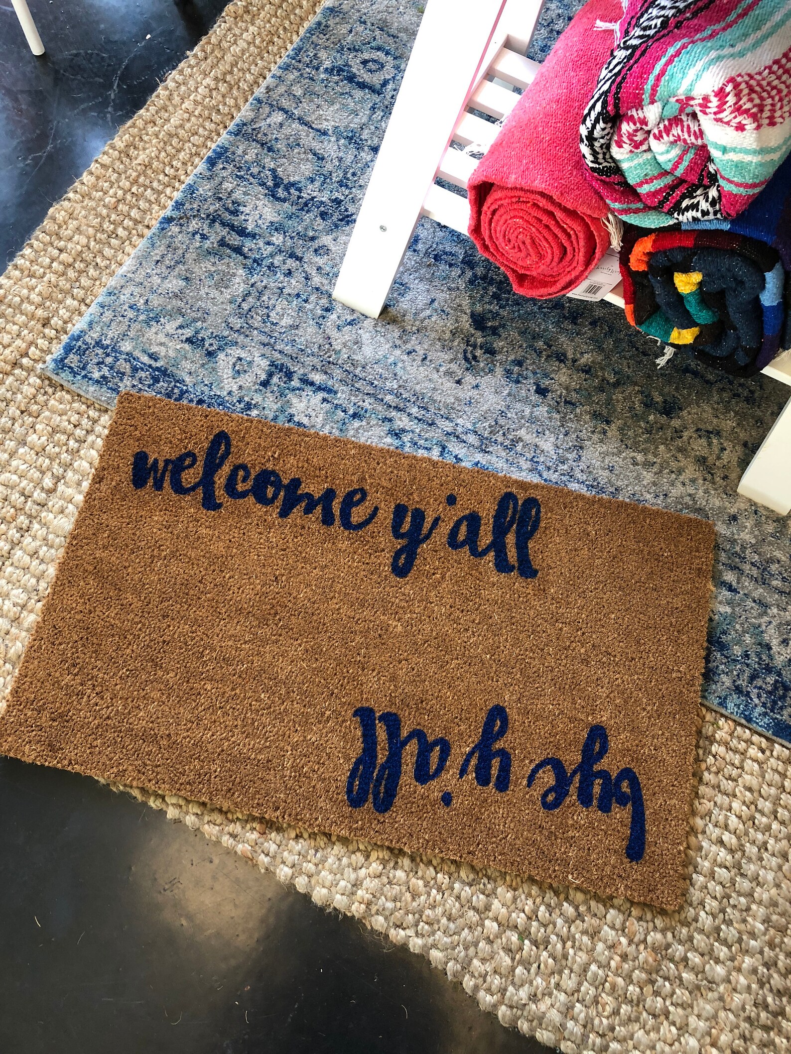 Hello Goodbye Doormat Welcome Y'all Mat Funny Doormat - Etsy