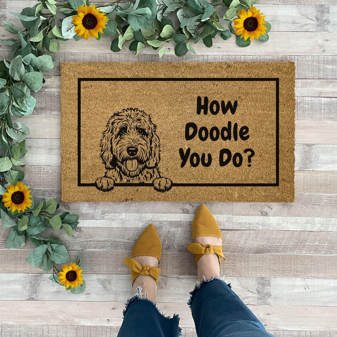 Funny Doodle Dog Doormat, How Doodle You Do Welcome Mat, Dog Lover Gift ...