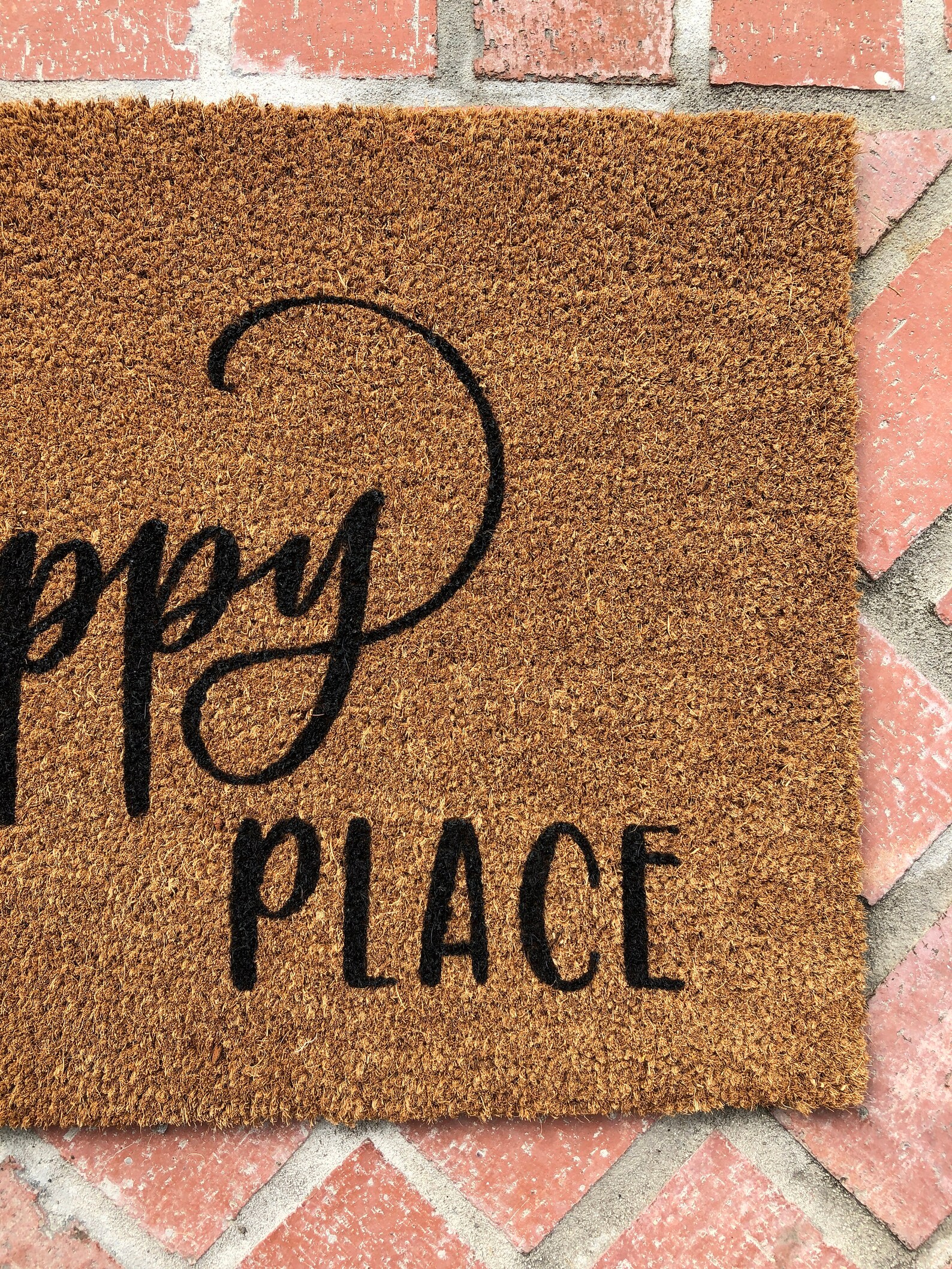Our Happy Place Doormat / Farmhouse Doormat / Custom Welcome | Etsy