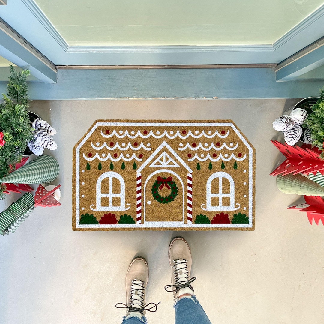 Gingerbread House Doormat, Christmas Doormat, Gingerbread House Decor ...