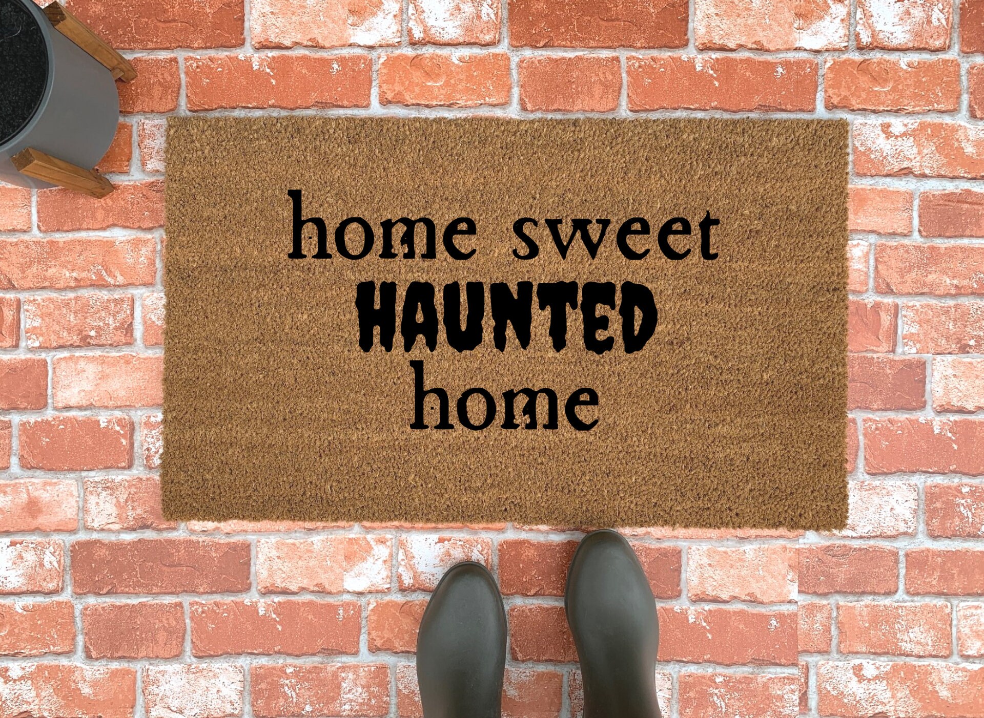 Halloween Door Mat Halloween Porch Decor Scary Doormat - Etsy